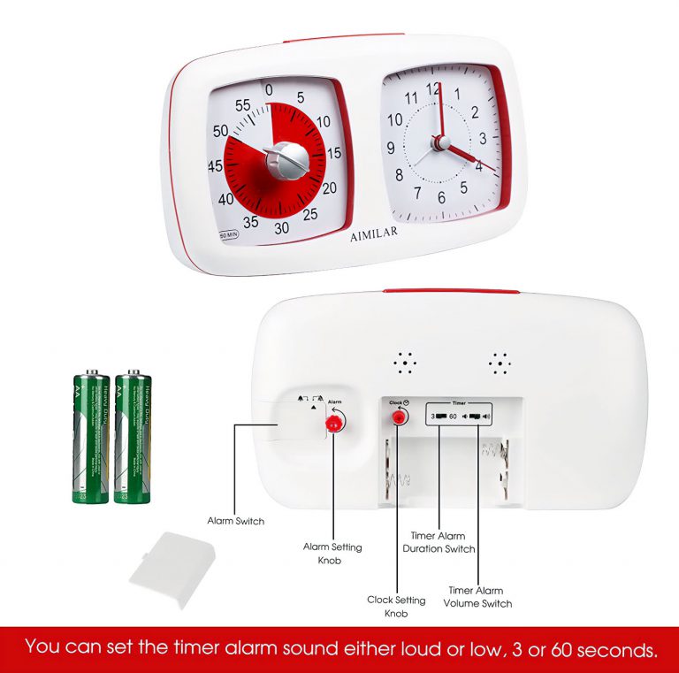 AIMILAR Visual Timer with Alarm Clock - Assistive Technology