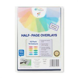 Coloured Half-Page Overlays - Pack of 10 (A5) - Assistive Technology