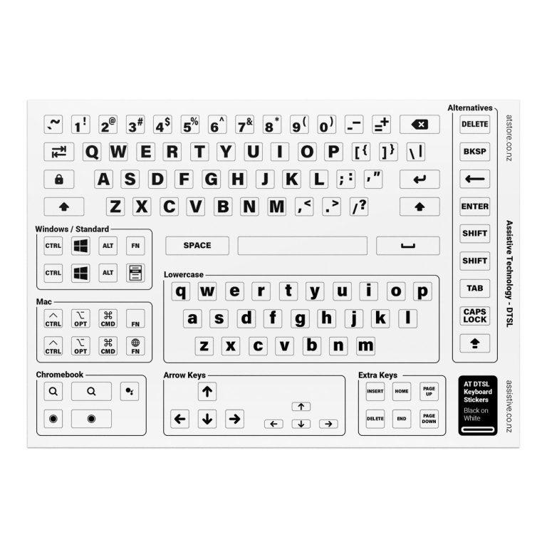 Braille Keyboard Stickers - Assistive Technology